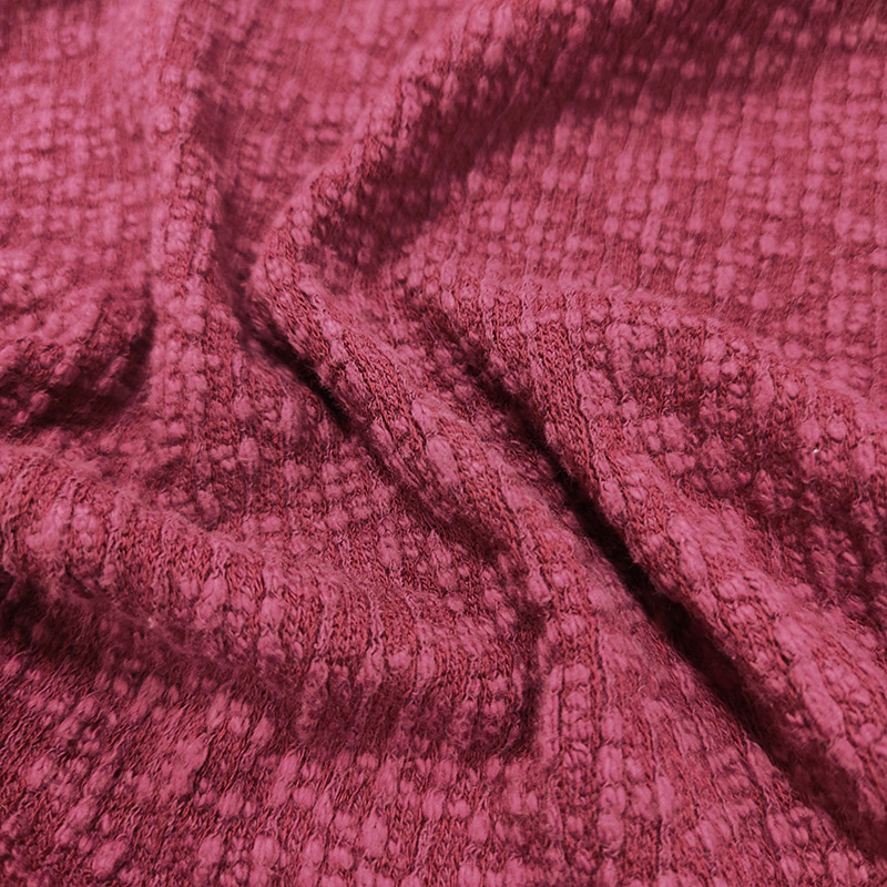 【T596411】TC Spandex Big-Belly Yarn Hacci Fabric Wild Garnet Terry ...